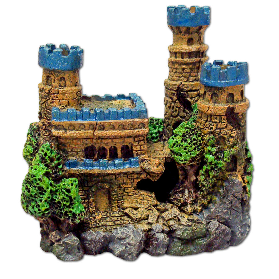Blue Ribbon Medieval Castle Aquarium Ornament with Tall Towers ...