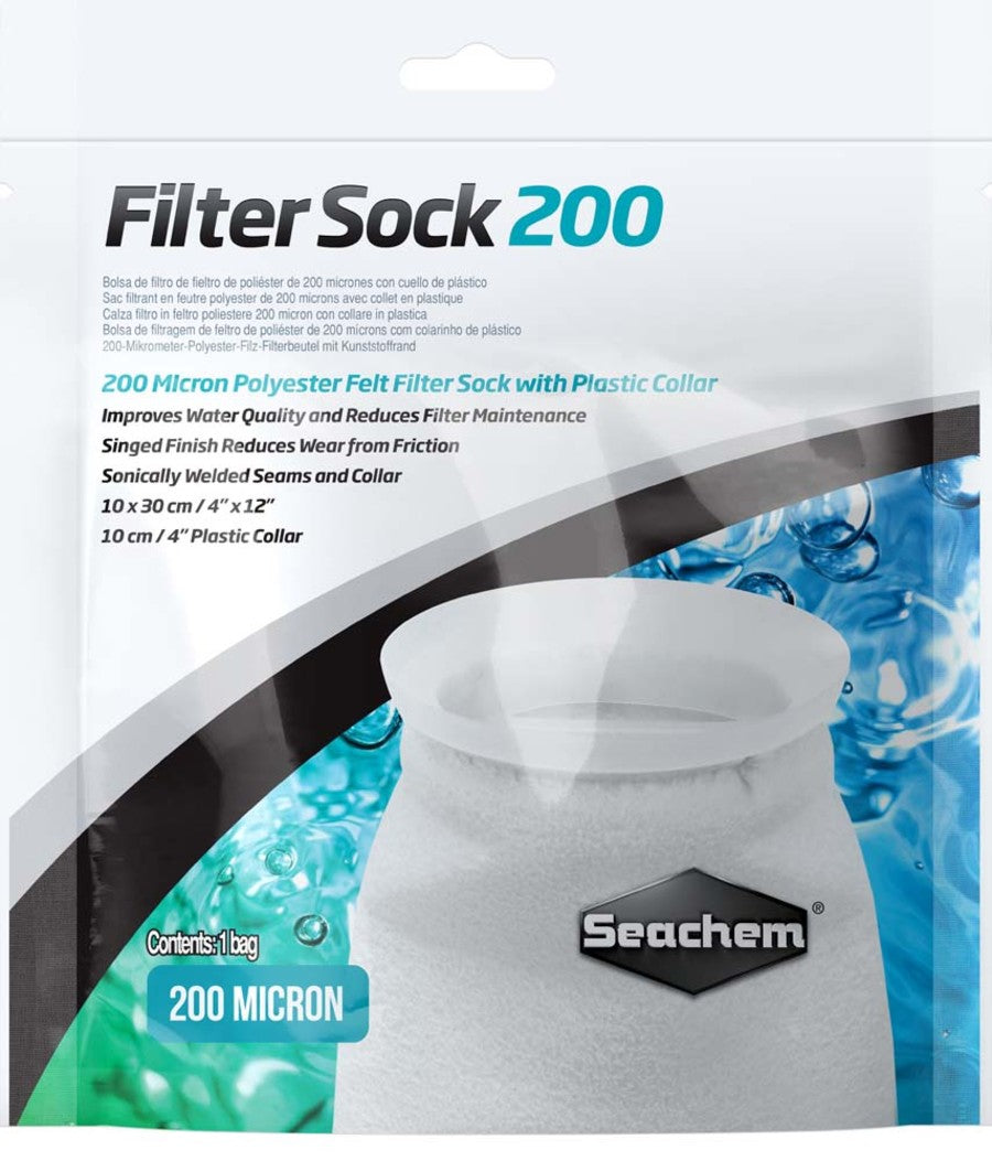 Seachem Mesh Filter Sock with Plastic Collar 200 Micron – KensFish.com