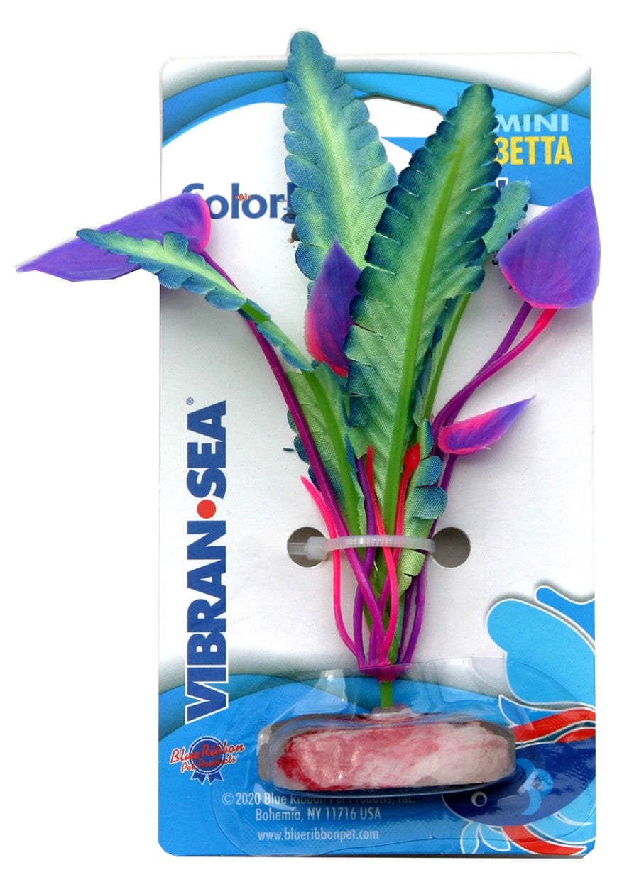 Blue Ribbon Pet Colorburst Florals Ferndale Blue Aquarium Plant Mini ...