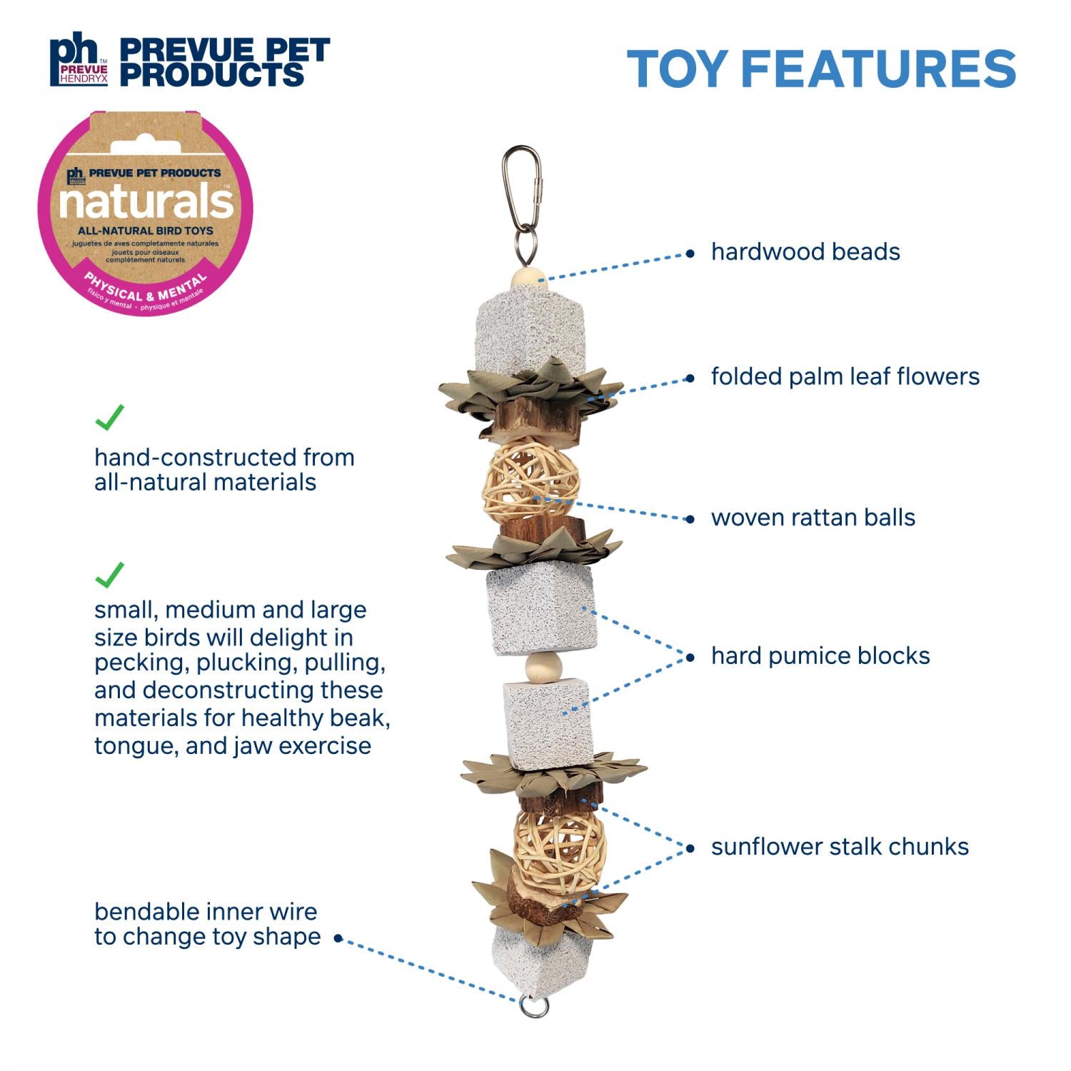 Prevue Pet Naturals Lava Cubes & Spheres Bird Toy – KensFish.com