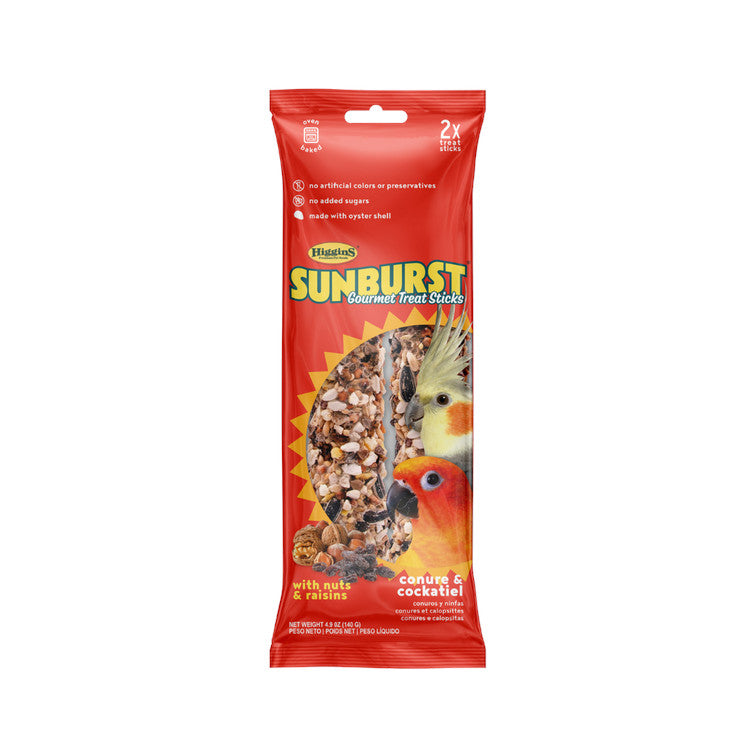 Higgins Sunburst Gourmet Avian Treat Sticks Nuts & Raisins 2 Pack ...