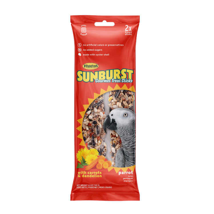 Higgins Sunburst Gourmet Avian Treat Sticks Carrots & Dandelions 2 Pac ...