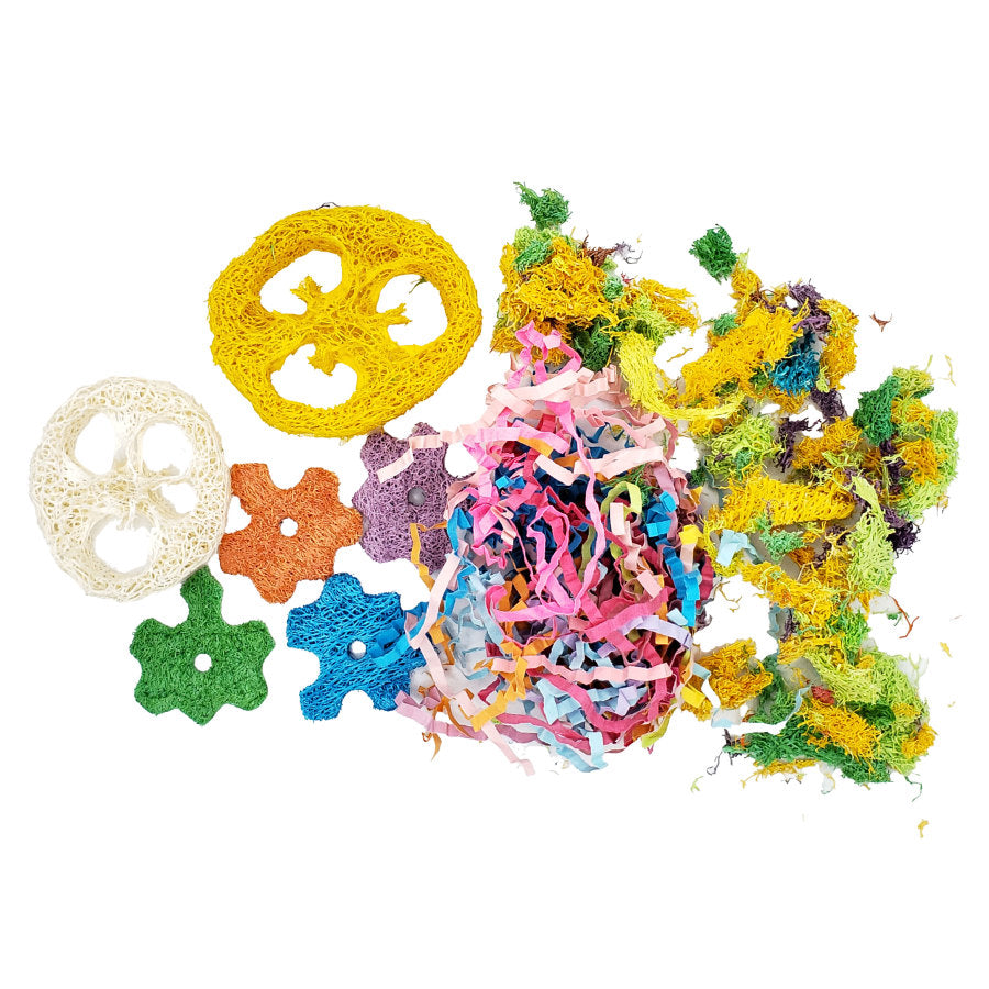 A&E Cages Nibbles Crinkle Loofah Delight Small Animal Chew Toy ...
