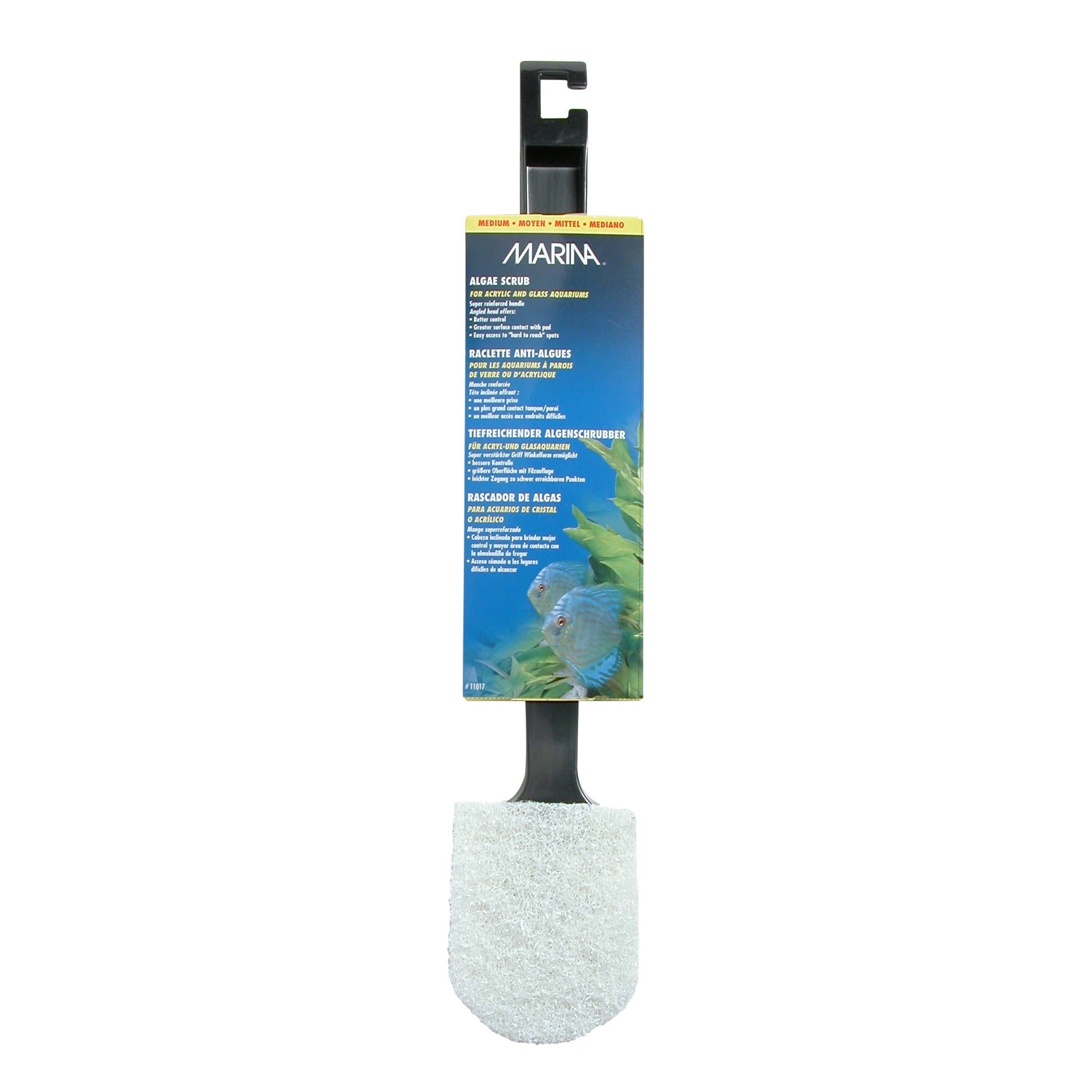 Marina Medium Algae Scrubber with Plastic Handle – KensFish.com