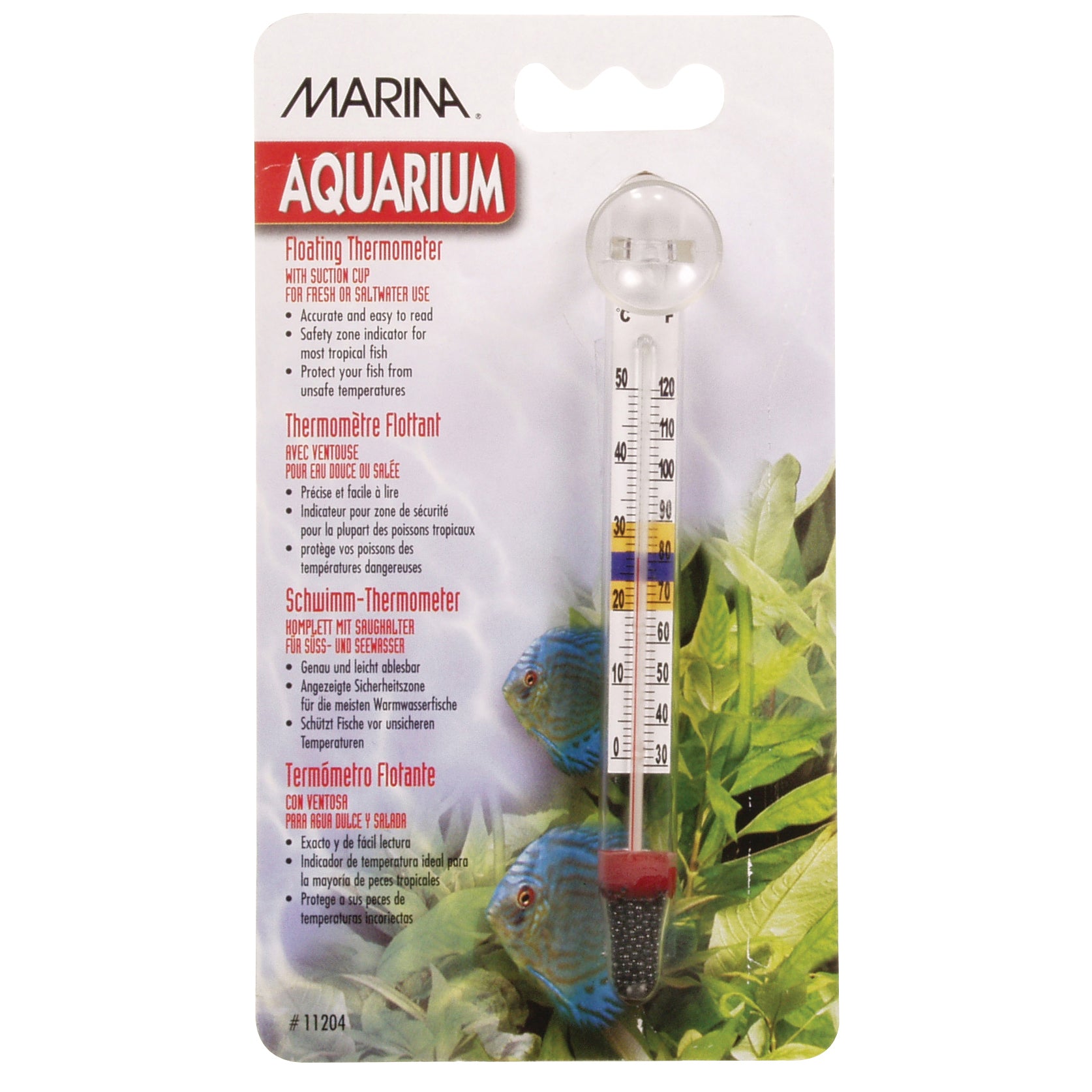 Marina Large Floating Thermometer with Suction Cup – KensFish.com