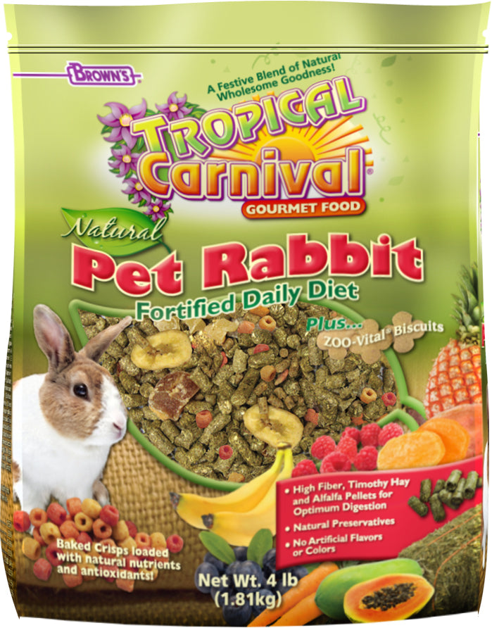 Brown's Tropical Carnival Natural Pet Rabbit Food 4 lb – KensFish.com