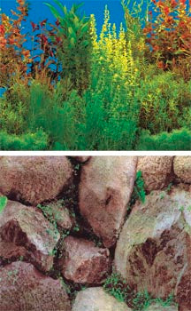 Penn Plax Background Grassy Plant/Boulders 24" Tall (Sold by Ft ...