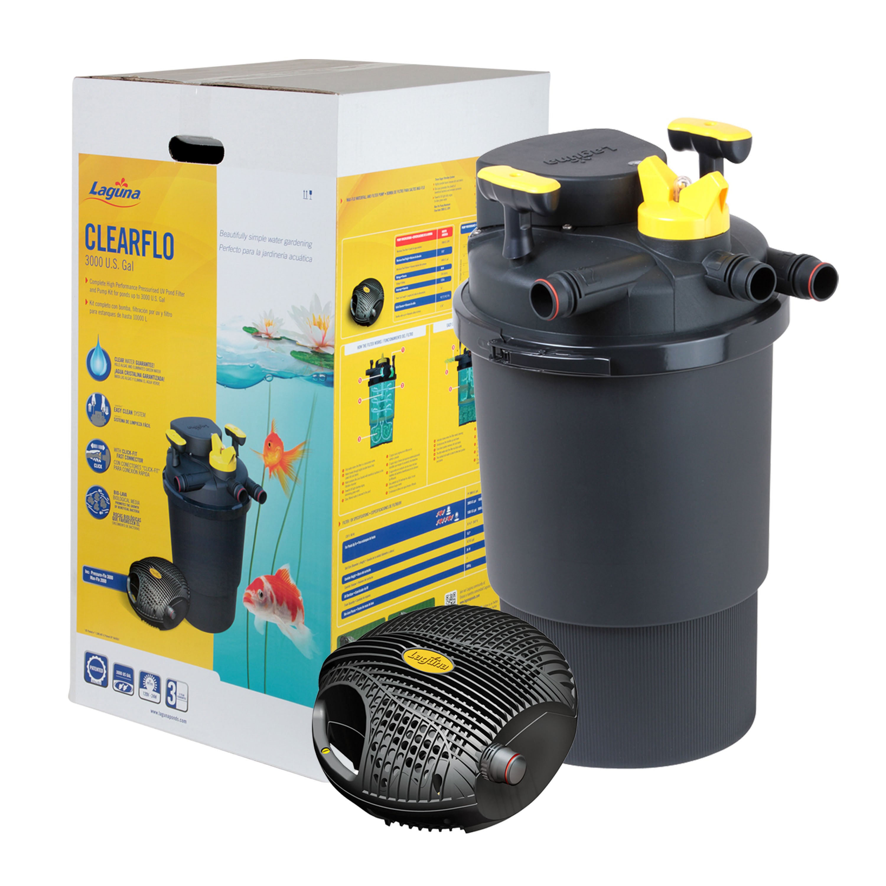 Laguna Pressure Flo 3000 Pond Filter Kit – KensFish.com