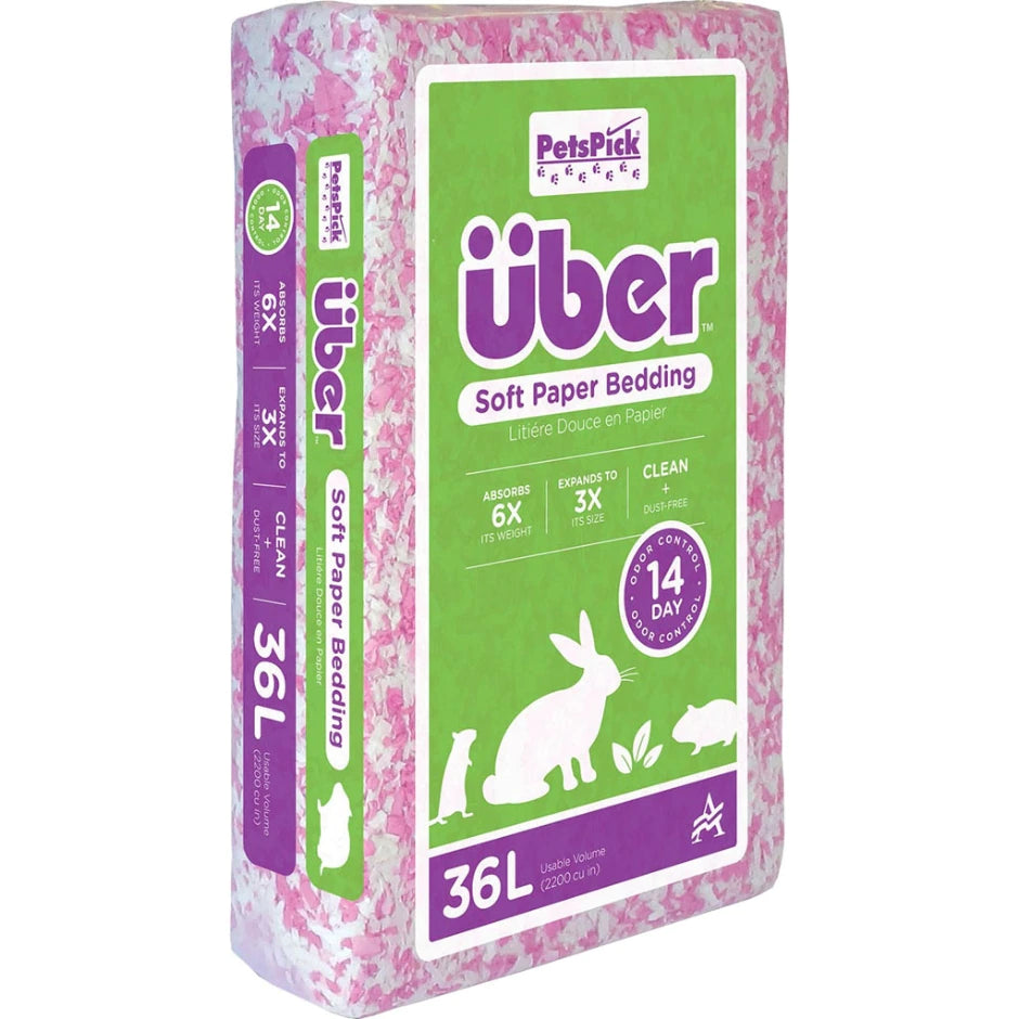 Uber Soft Paper Pet Bedding Pink & White – KensFish.com